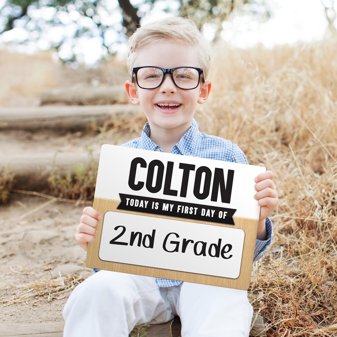 Personalized First Day of School Reusable Dry Erase Board, What Grade ...