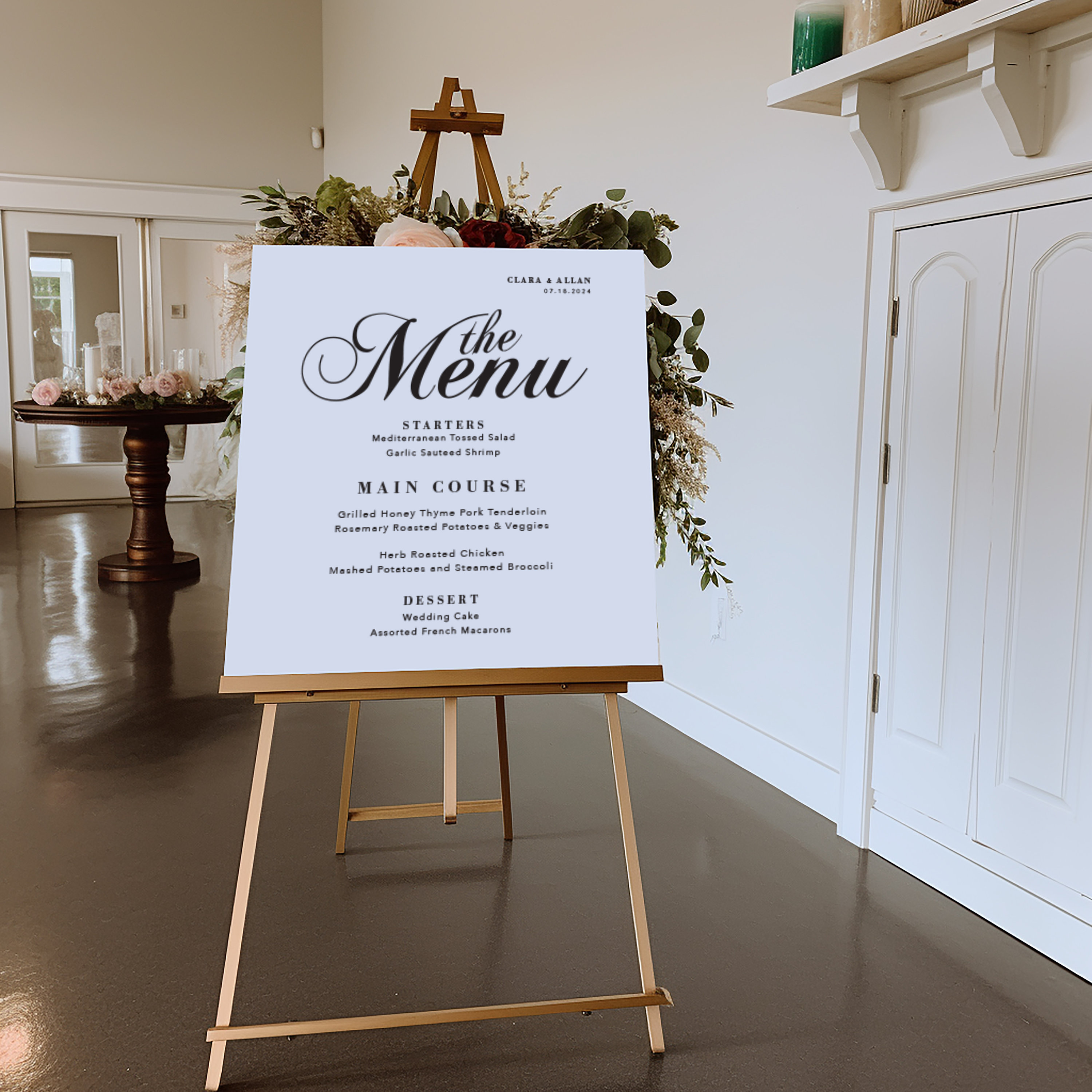 Wedding Dinner Menu Signs, Custom Dinner Party Menus, Couple's Wedding ...