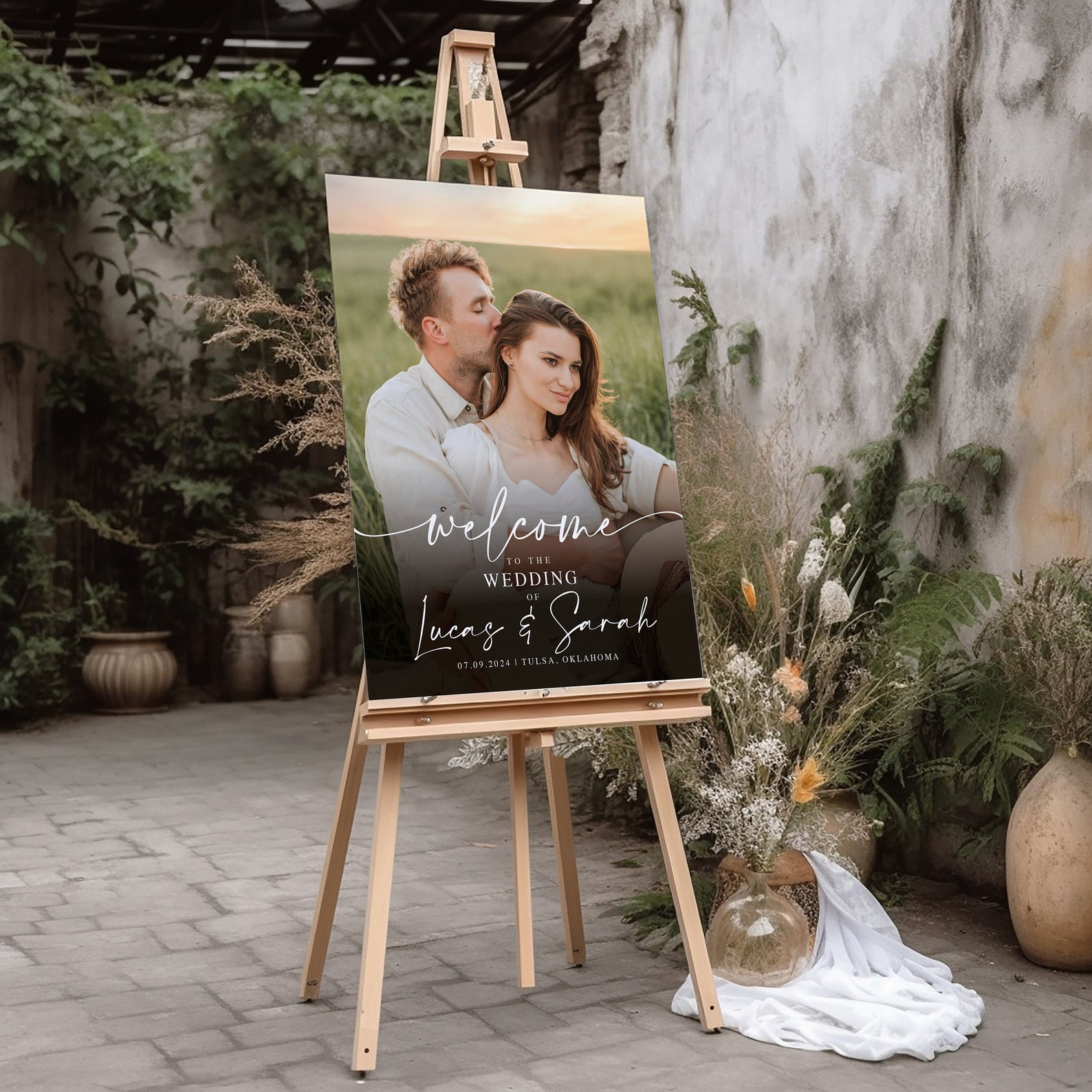Welcome to the Wedding Full Photo Welcome Sign, Custom Welcome to the ...