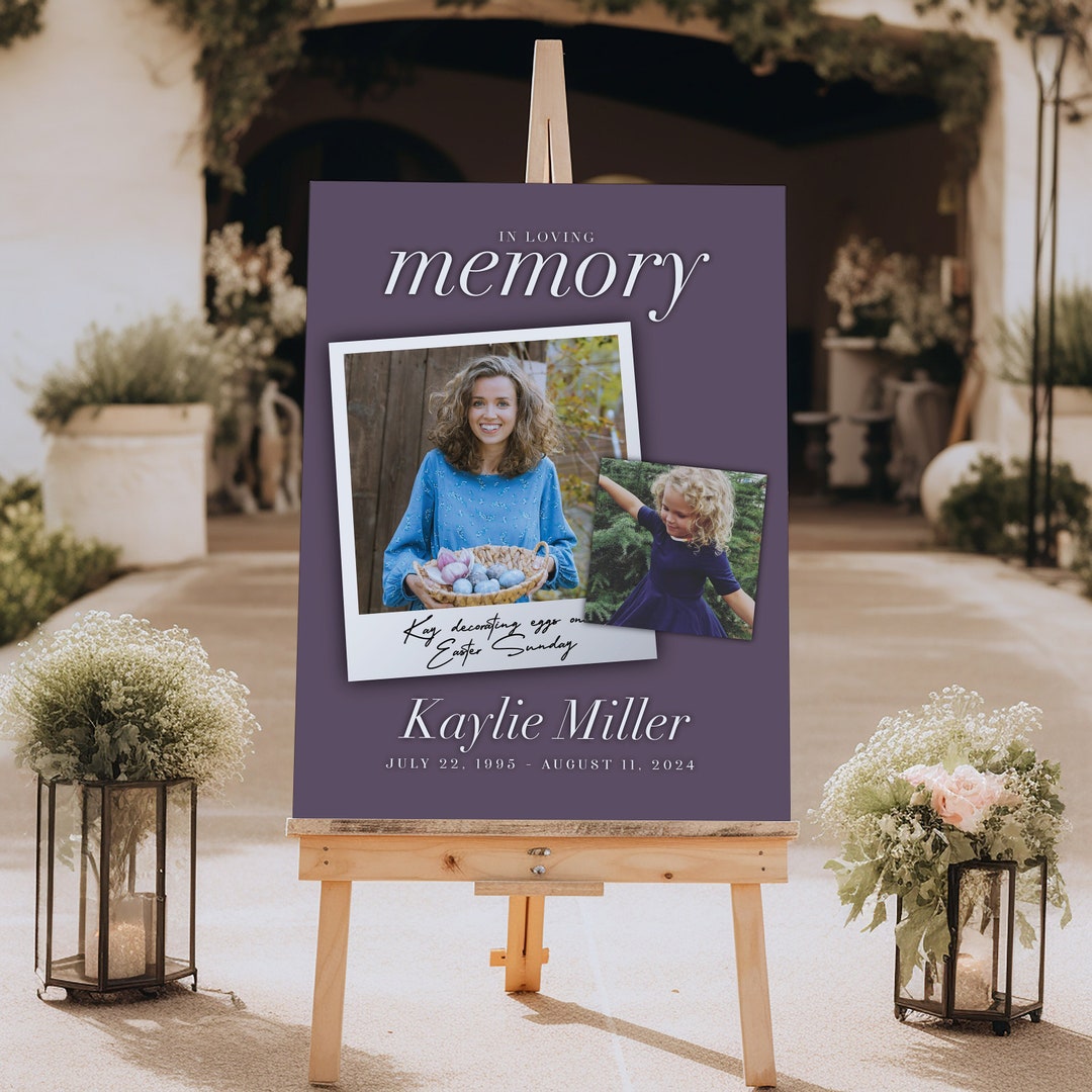 Funeral Photo Welcome Sign, in Loving Memory Memorial Entrance Sign ...