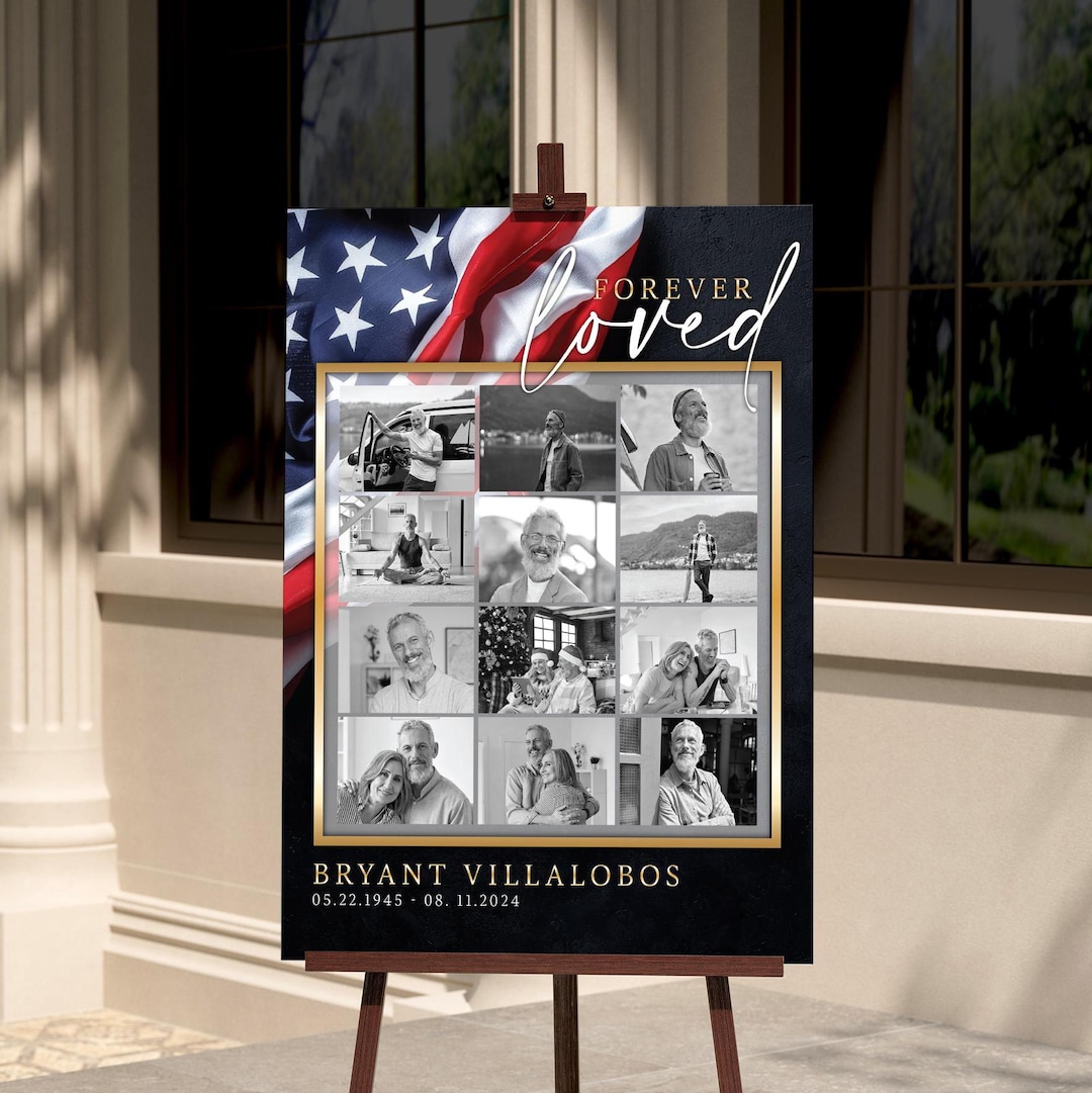 Solider Memorial Service Welcome Sign, Forever Loved Personalized ...