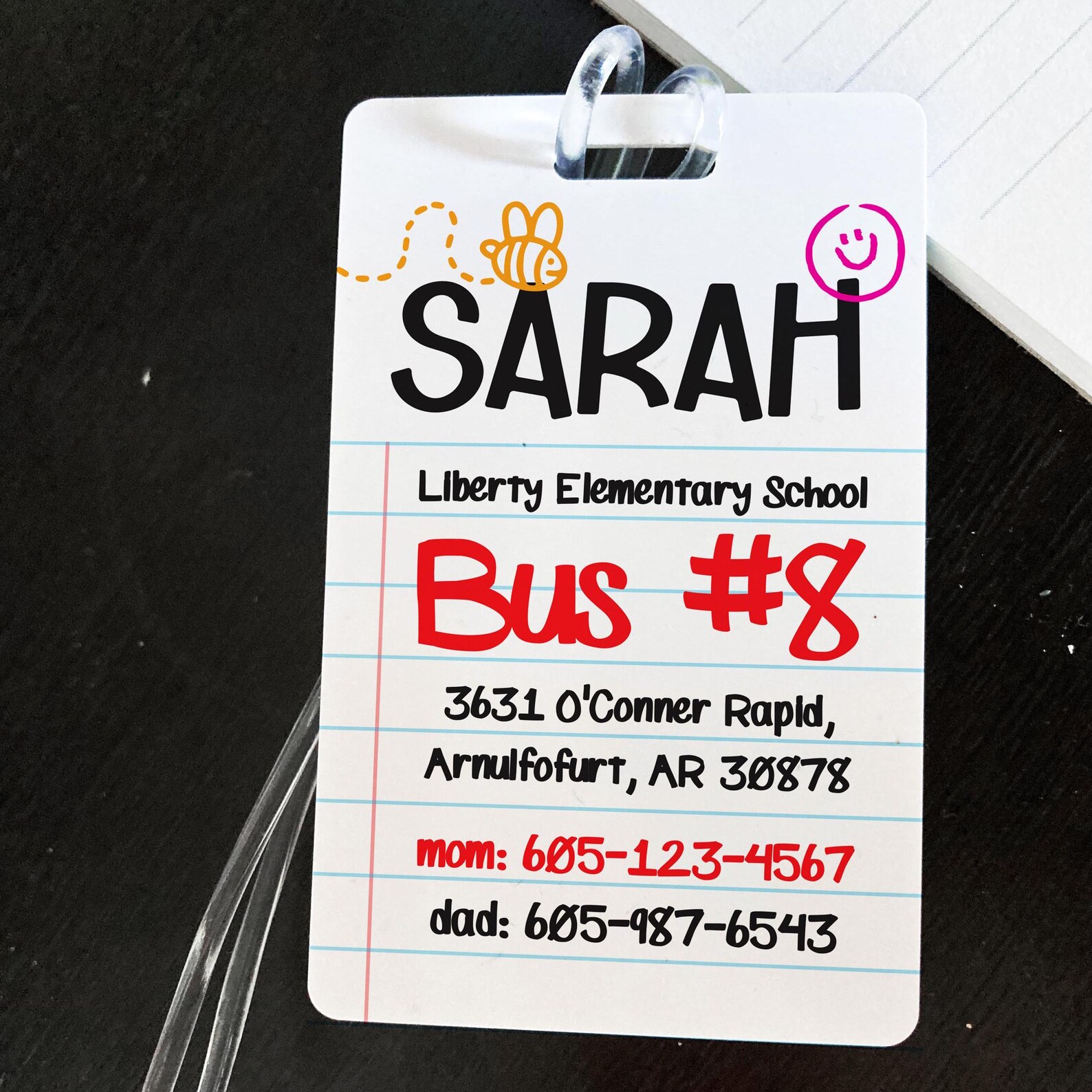 Customizable Kid's School Transportation Bag Tag - Etsy