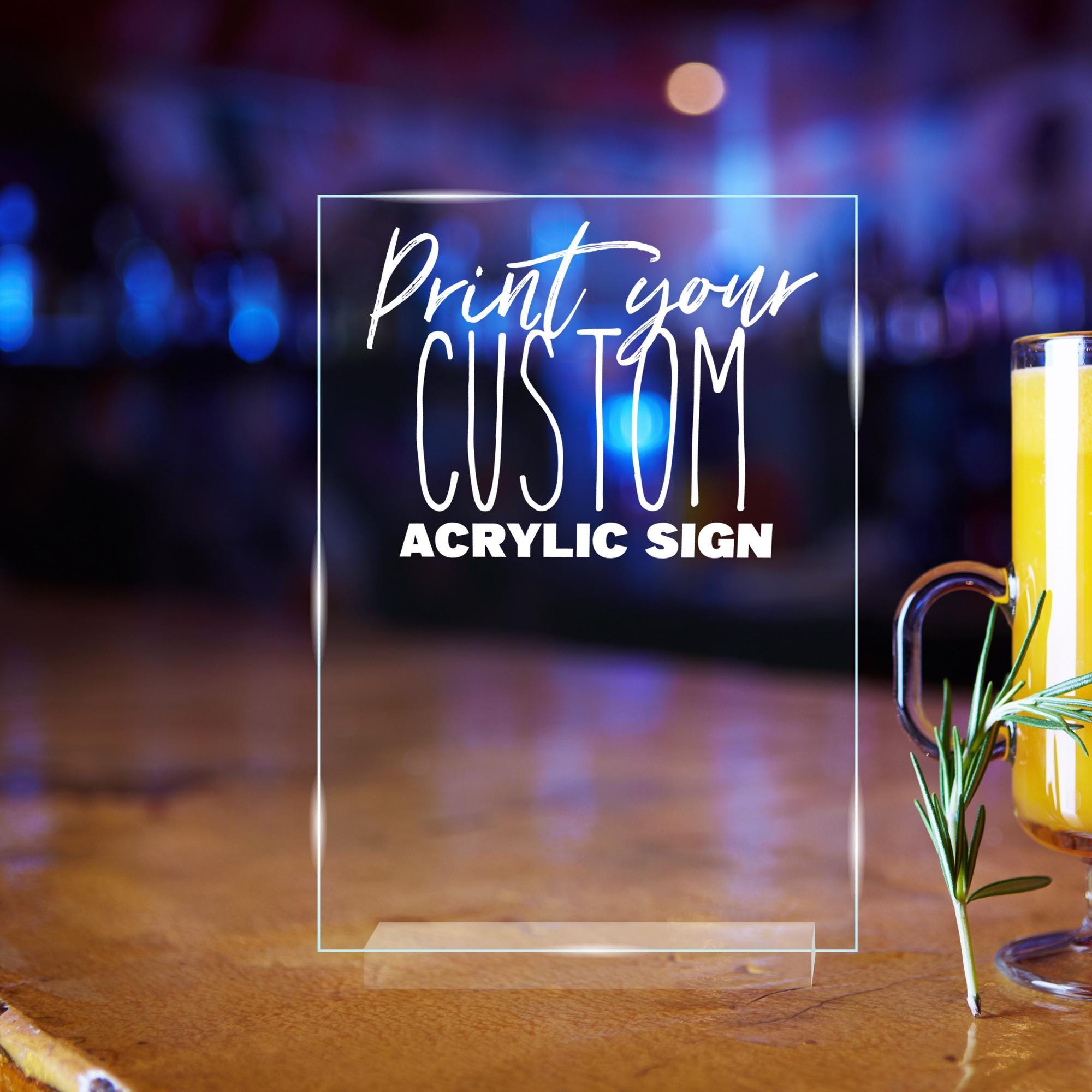 Custom Acrylic Sign With Stand – Personalized Minimalist Acrylic Plaque ...