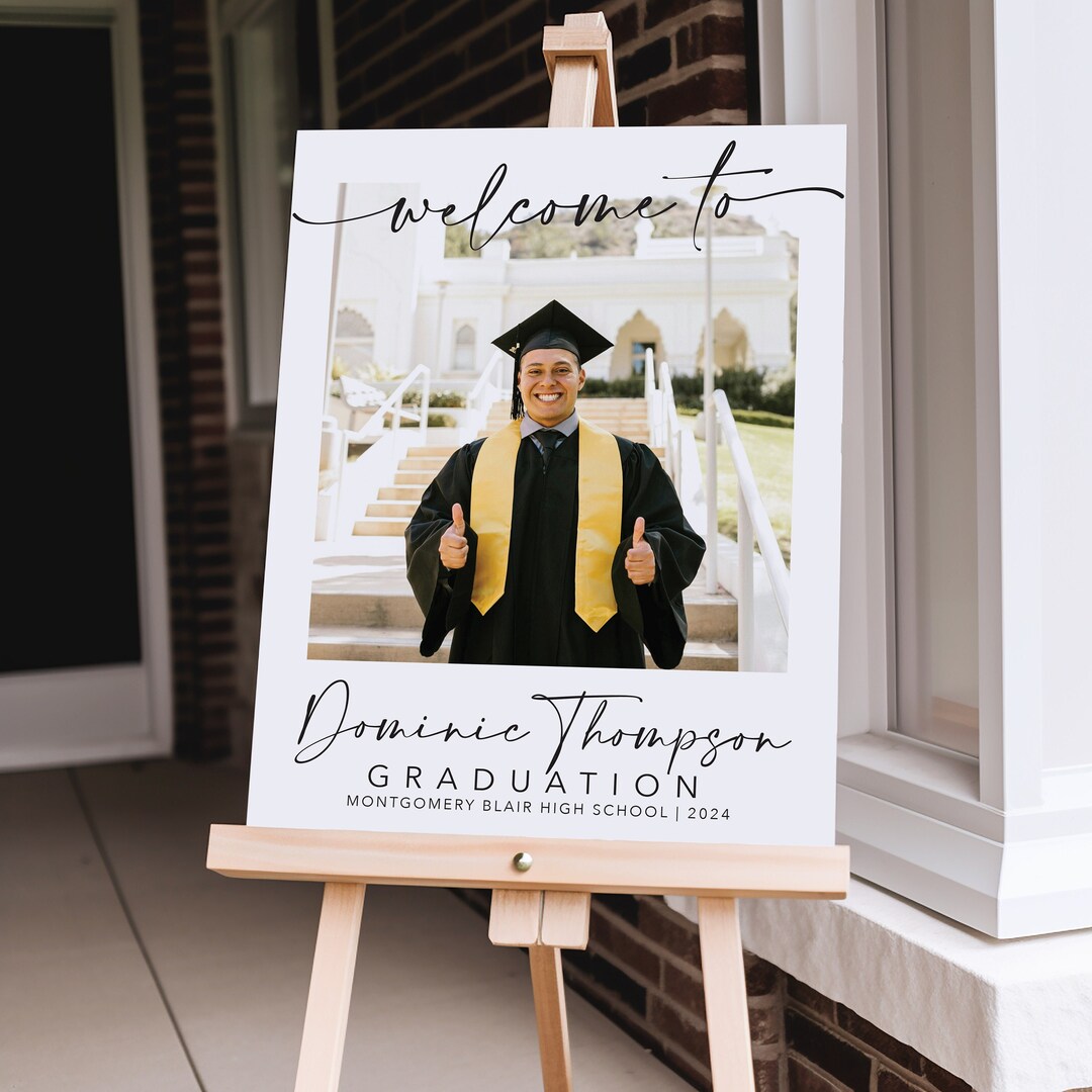 Welcome to My Graduation Party Entrance Display, Add Your Photo, School ...