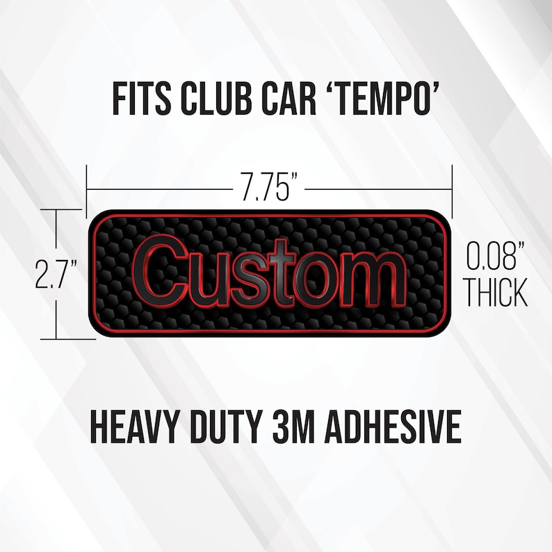 Custom Name Plate for Club Car Tempo Golf Cart - Personalized Text ...