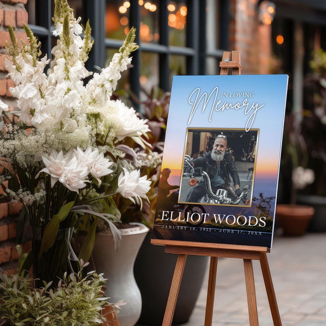In Loving Memory - Motorcycle Memorial Welcome Sign, Personalized ...