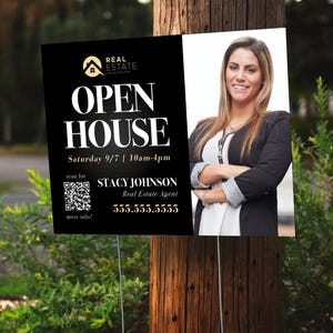 Open House Real Estate Yard Sign: 24"x18" Waterproof Corrugated Plastic ...