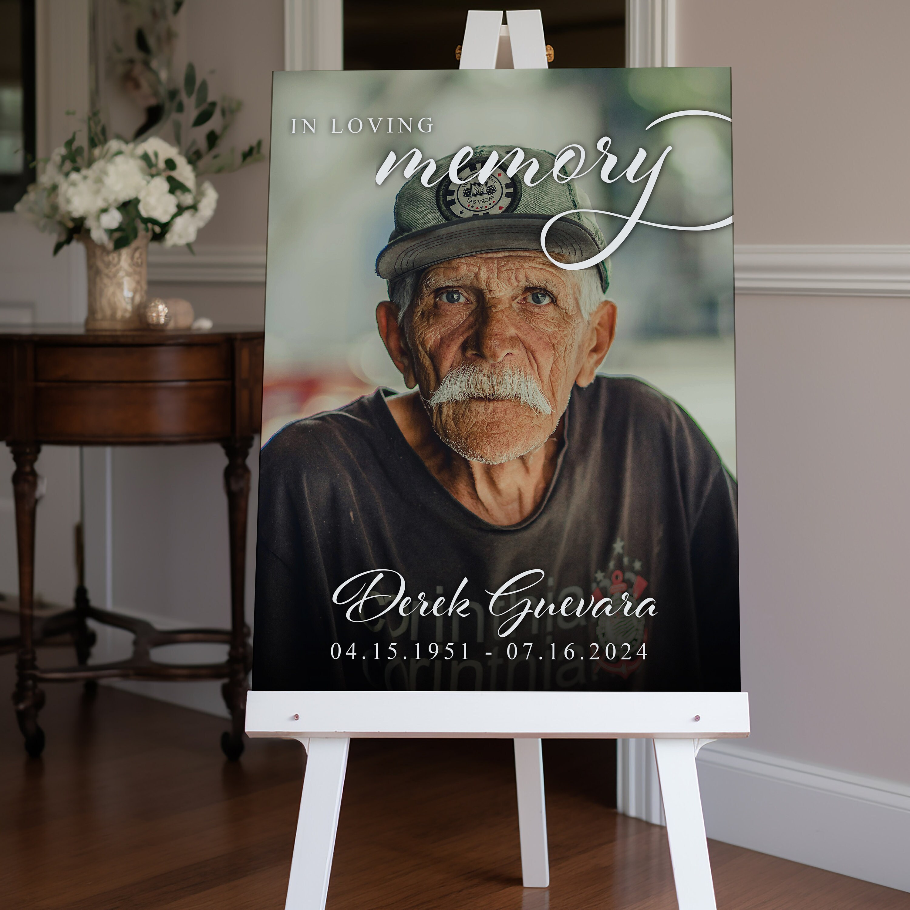 Full Photo Funeral Welcome Signage, in Loving Memory, Memorial Sign ...