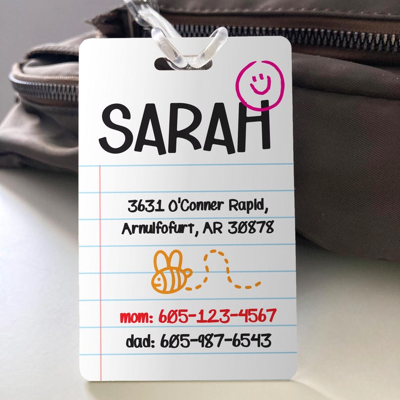 Customizable Kid's School Transportation Bag Tag - Etsy