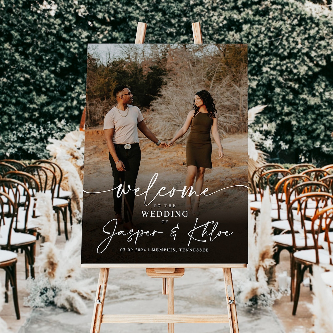 Full Photo Wedding Welcome Sign | Custom Welcome to the Wedding Sign ...