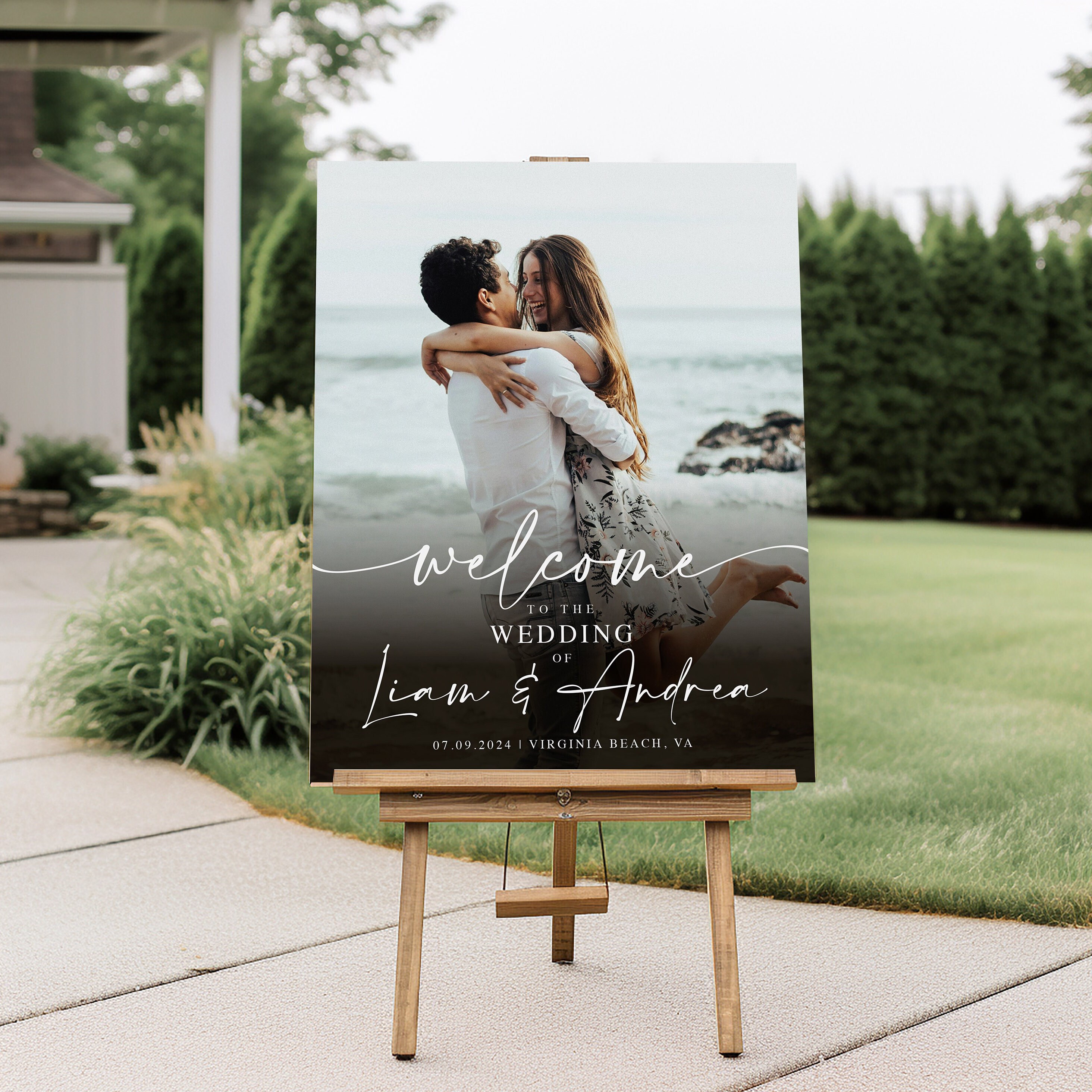 Full Photo Wedding Welcome Sign | Custom Welcome to the Wedding Sign ...