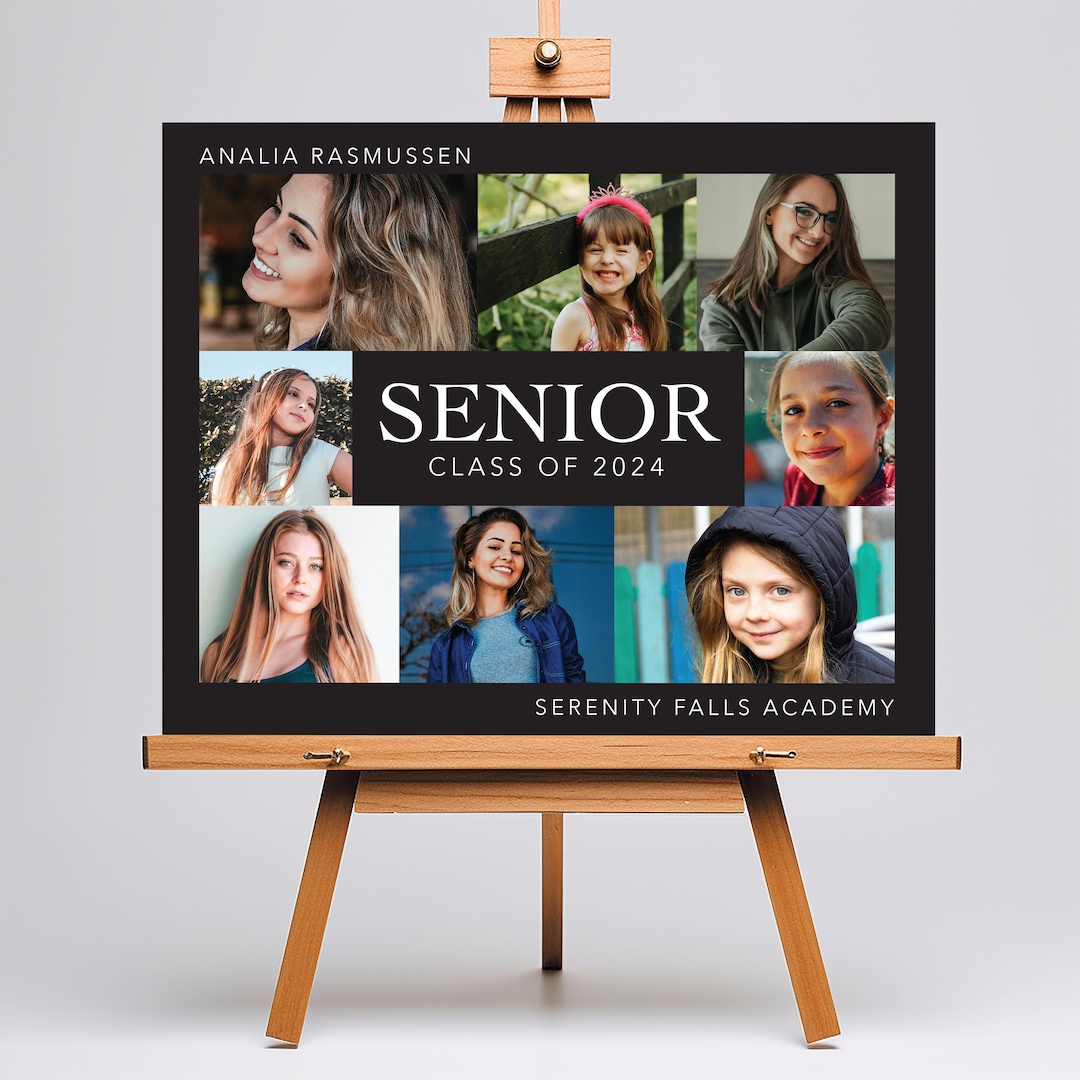 SENIOR 2024 8 Photo Graduation Collage Board for Grad Party, Highschool ...