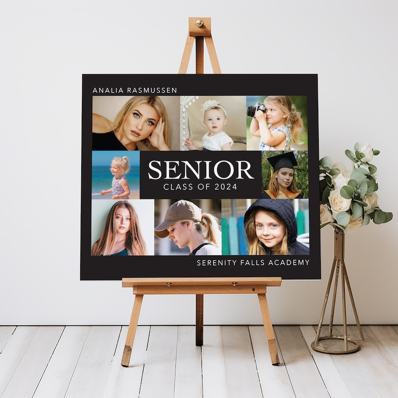 SENIOR 2024 8 Photo Graduation Collage Board for Grad Party, Highschool ...