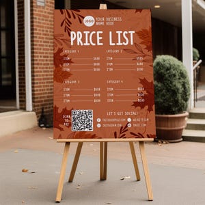 Seasonal Vendor Pricing Signs, Craft Fair Scan-to-pay Sign, Farmer's ...