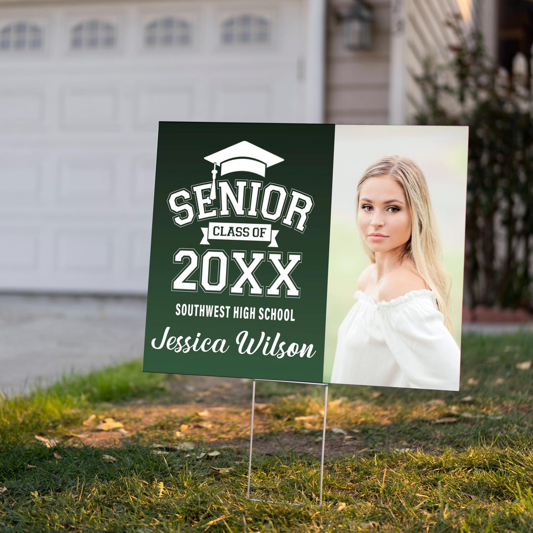 Custom Senior Yard Signs - 24''x18'' Coroplast Yard Sign With H Stake ...