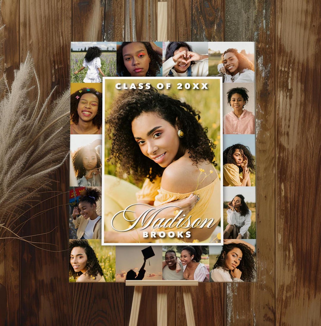 Large Photo Collage for Class of 2025 | Grad Photo Board Welcome Sign ...