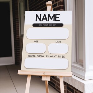 Personalized First Day of School Whiteboard With Name, Back-to-school ...