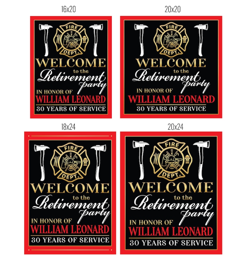 Personalized Firefighter Retirement Welcome Sign: Ceremony Display ...