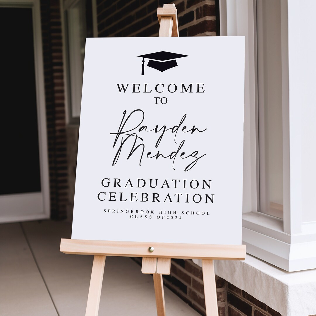 Custom Welcome to the Graduation Celebration Sign, High School/college ...