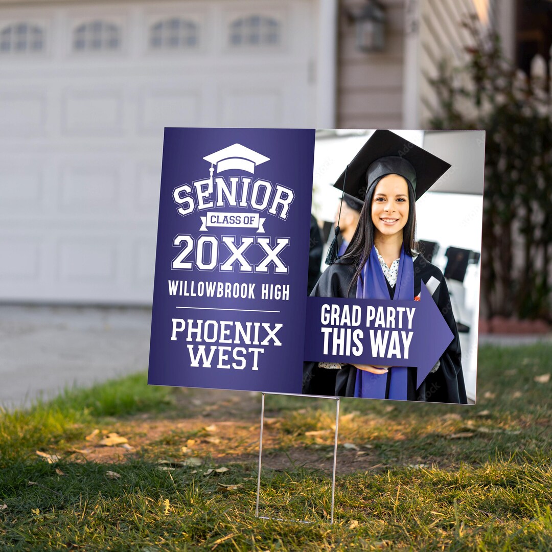 2025 Grad Party Directional Yard Sign | Personalized Lawn Party Sign ...