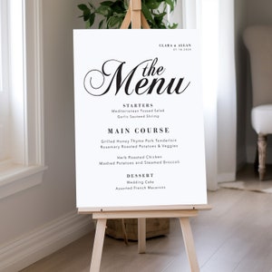 Wedding Dinner Menu Signs, Custom Dinner Party Menus, Couple's Wedding ...