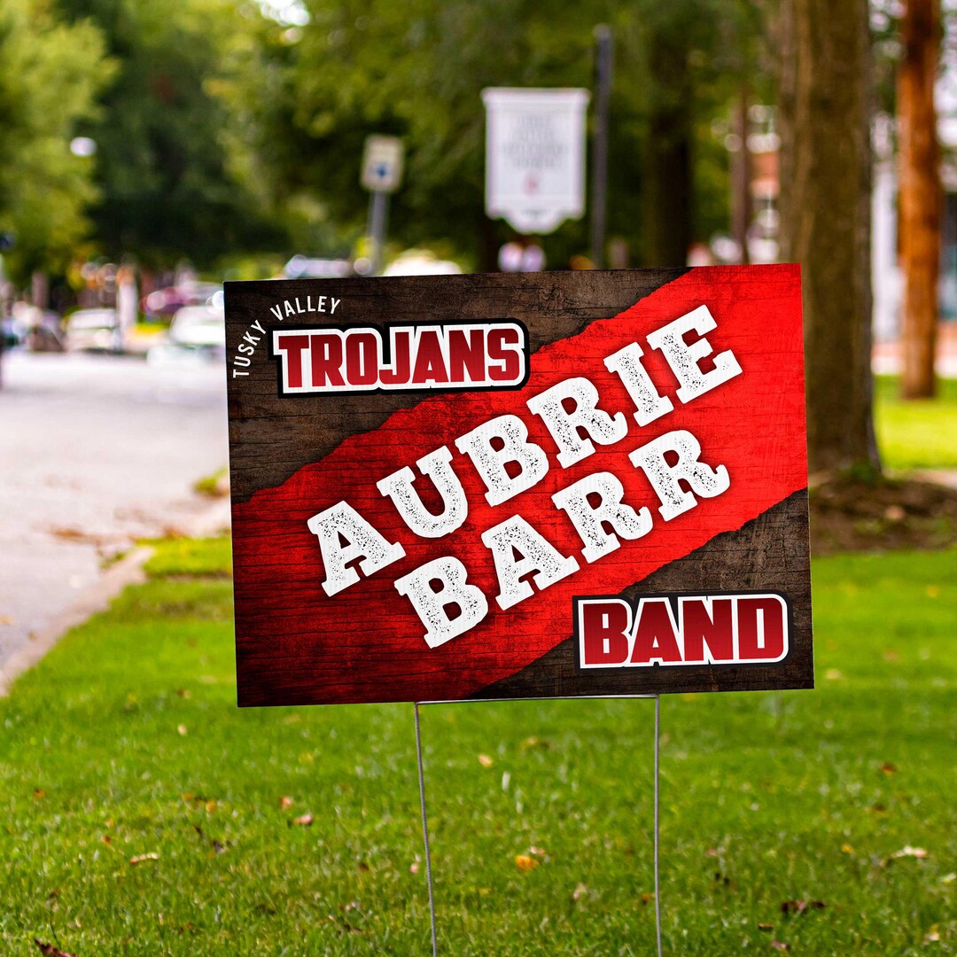 Personalized Marching Band Yard Sign: School Name & Colors (24''x18 ...