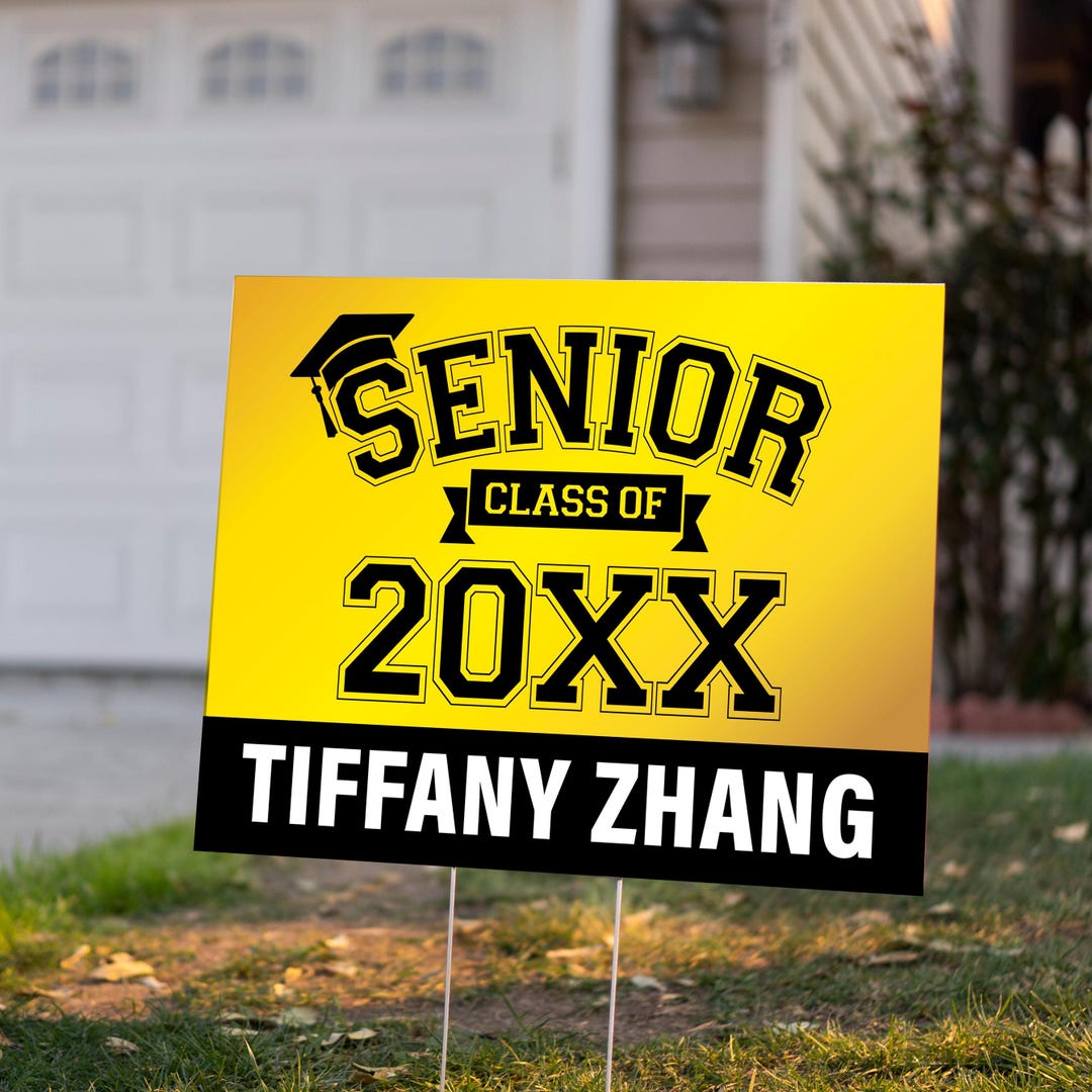 Congratulations Senior Name Yard Sign - 24''x18'' Custom Coroplast ...