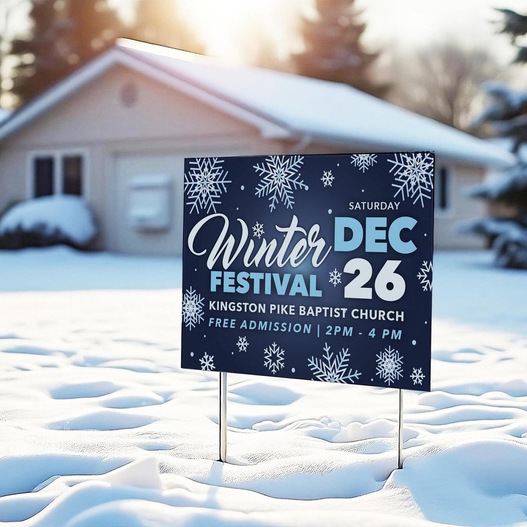 Winter Christmas Event Custom Promotional Yard Sign, 24''x18 ...