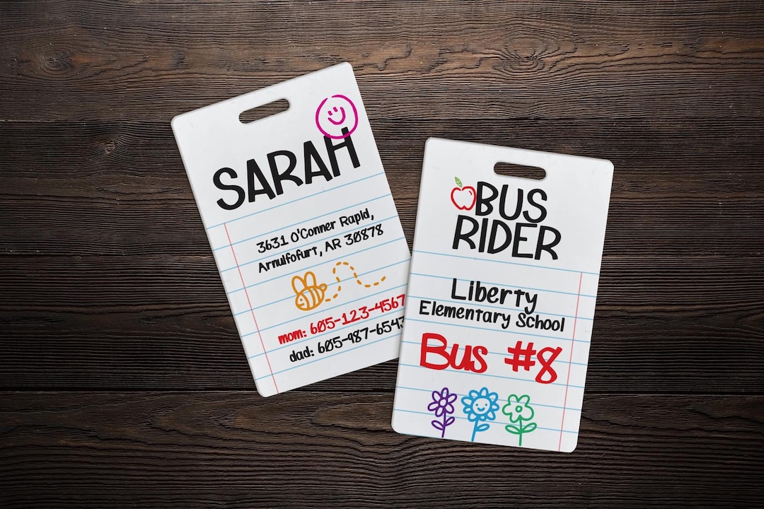 Customizable Kid's School Transportation Bag Tag - Etsy