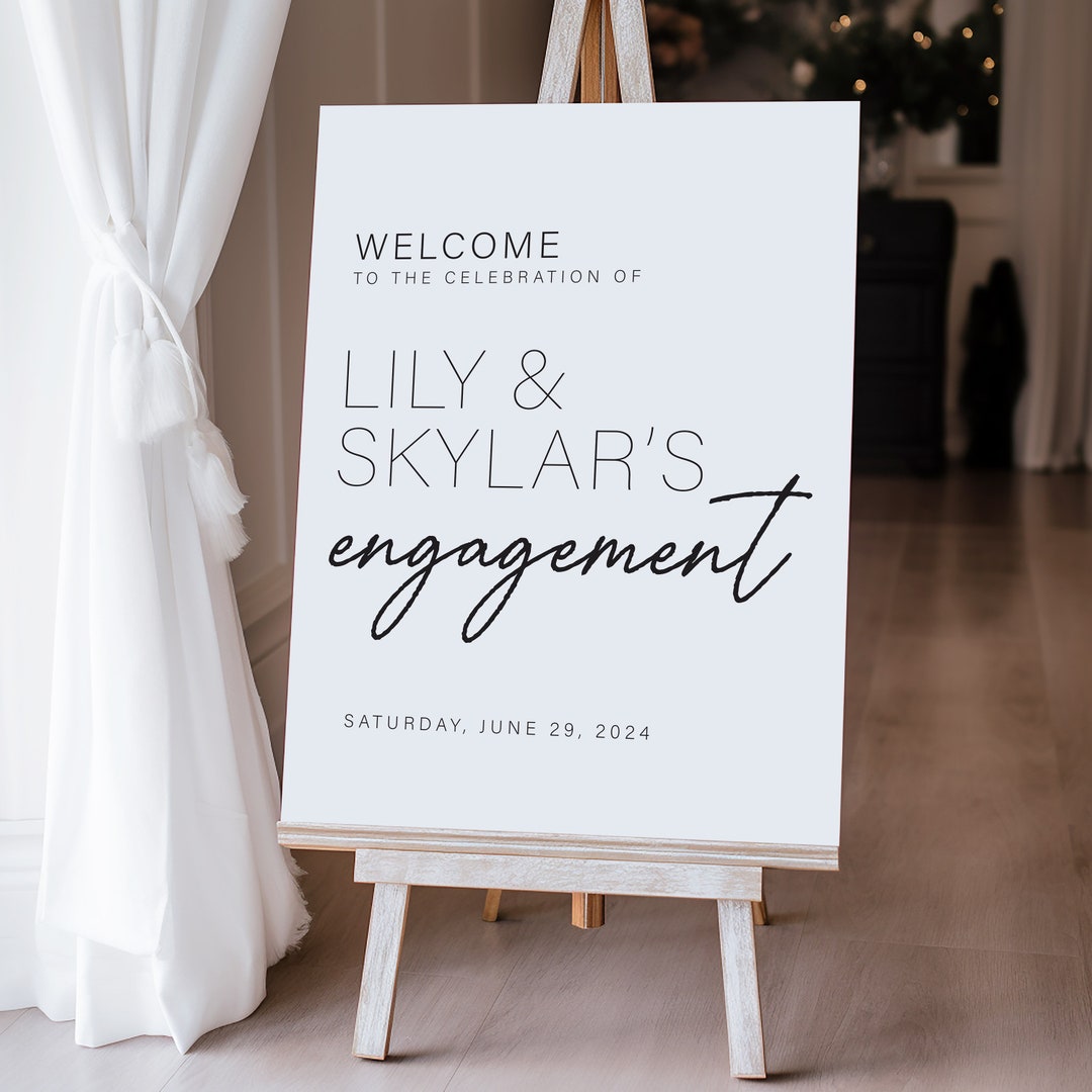 Custom Engagement Welcome Sign: Elegant Celebration Decor - Etsy