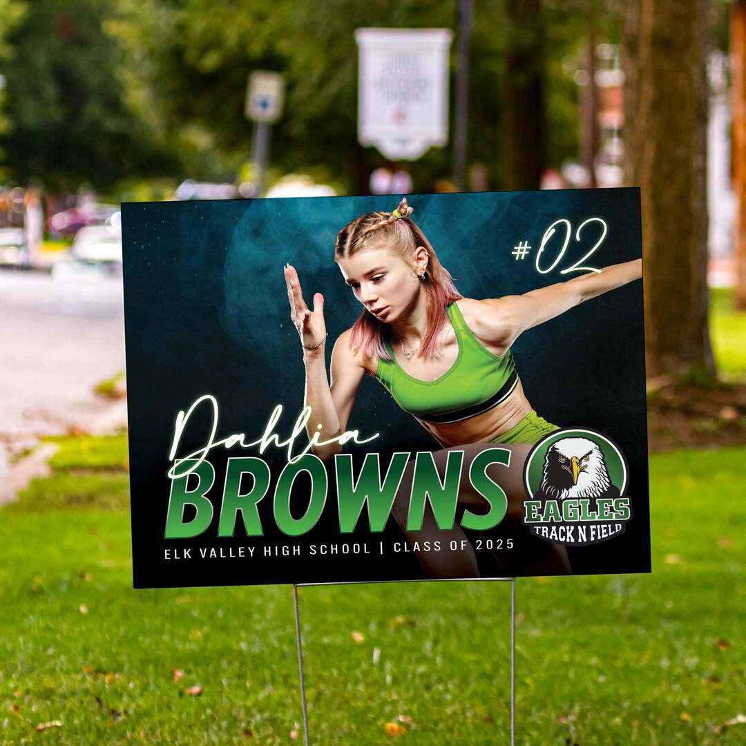 Track N' Field Yard Sign - 24''x18'' Custom Sports Yard Sign Coroplast ...