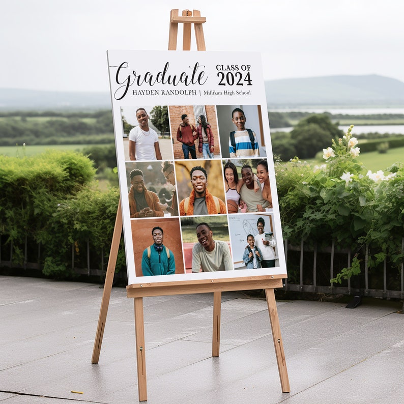 Graduation Photo Collage Board: Party Welcome Sign - Etsy