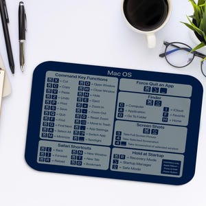 Mac-os Mouse Pad Cheat Sheet - Keyboard Shortcuts for Apple/mac ...
