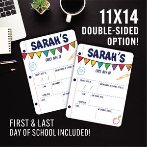 1st Day of School Dry Erase Board, Custom Name, Back-to-school ...