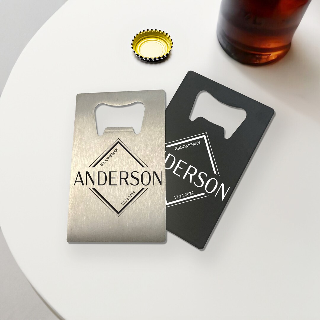 Personalized Metal Bottle Opener, Custom Bar Key, Wedding Party Gift ...