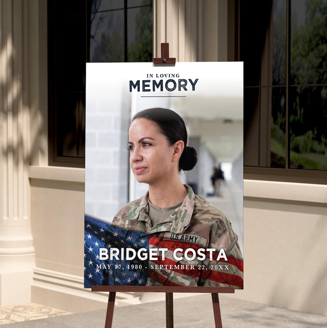 In Loving Memory - Memorial Service Welcome Sign, Personalized Funeral ...
