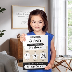 1st Day of School Changeable Name Sign, Dry Erase Marker Board, Back-to ...