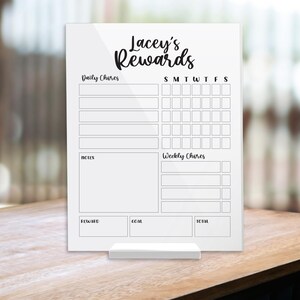 Reward Chart Daily & Weekly Chore Sign, Dry Erase Task Chart for Teens ...