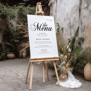Wedding Dinner Menu Signs, Custom Dinner Party Menus, Couple's Wedding ...
