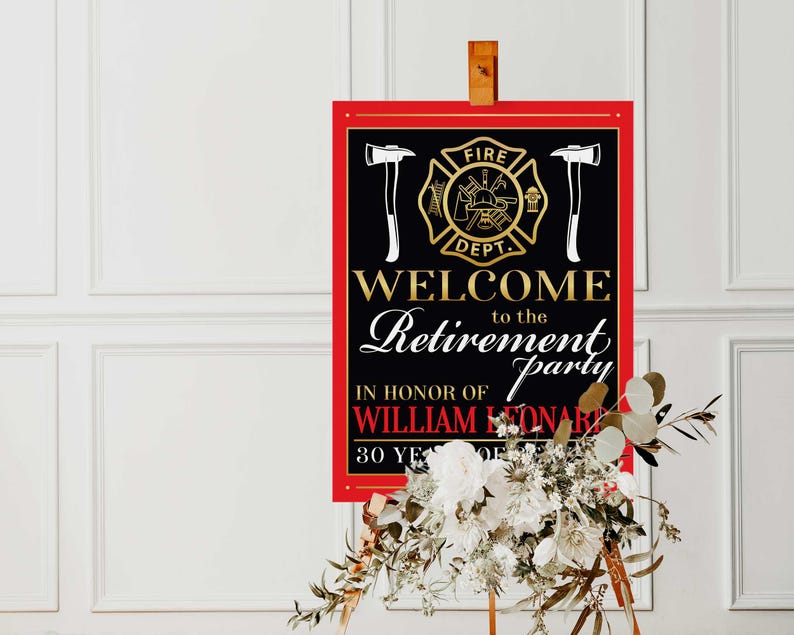 Personalized Firefighter Retirement Welcome Sign: Ceremony Display ...