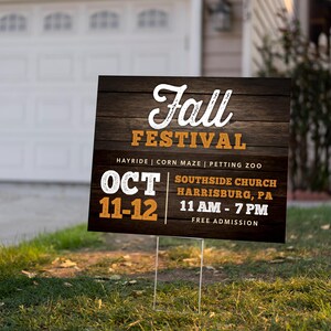 Outdoor Event Promo Sign for Lawn, 24''x18'' Coroplast Yard Sign W/ H ...