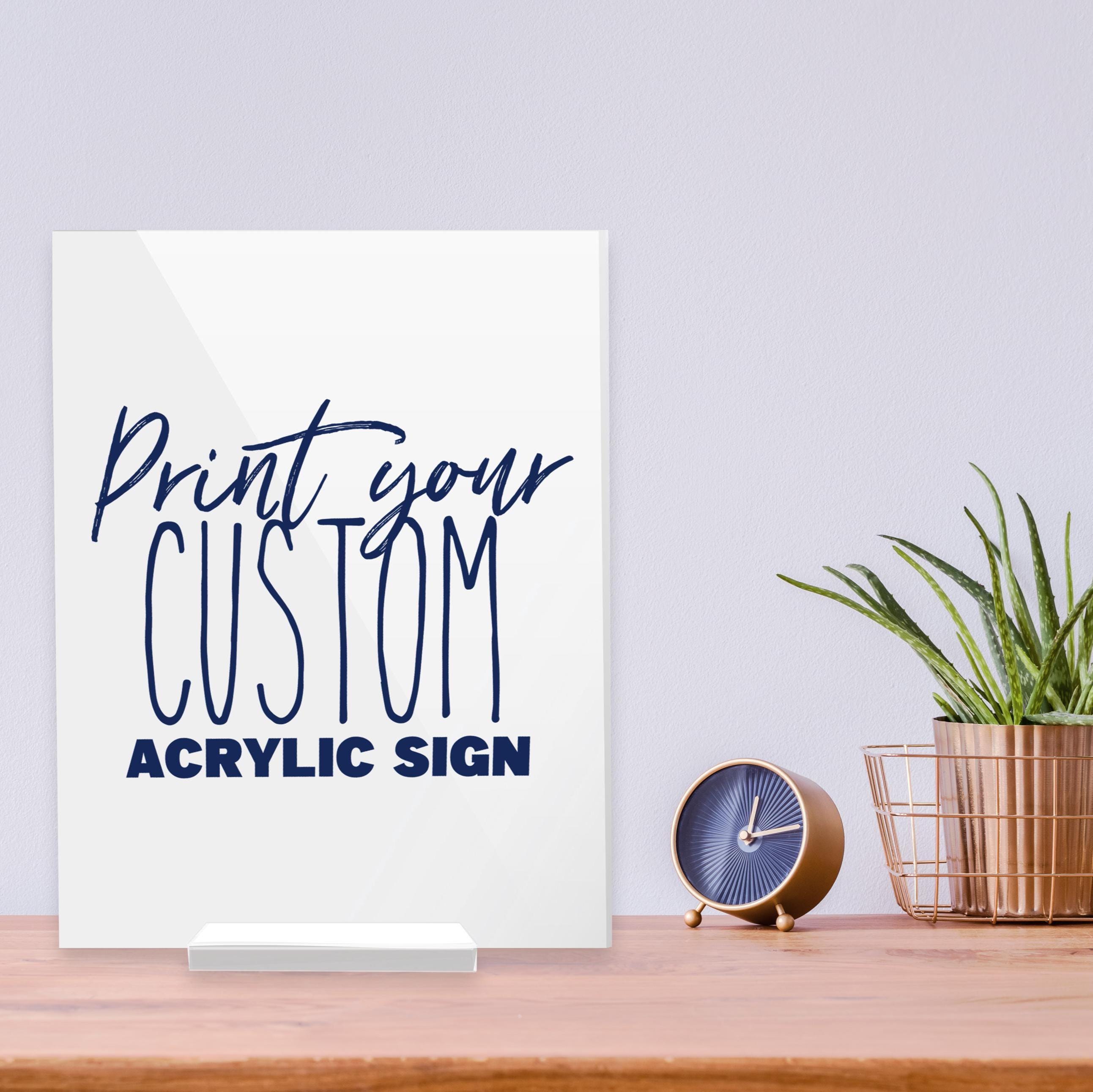 Custom Acrylic Sign With Stand – Personalized Minimalist Acrylic Plaque ...