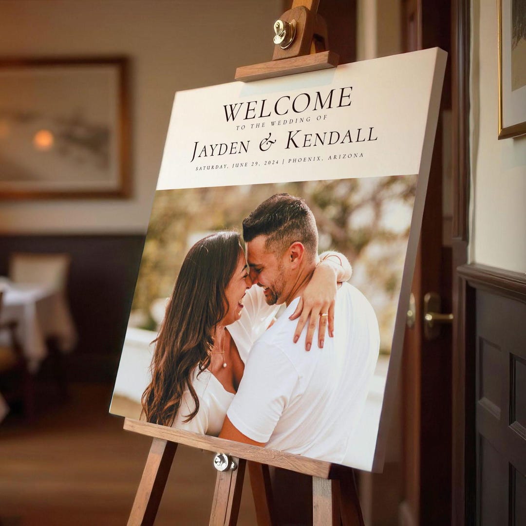 Personalized Wedding Welcome Sign: Photo Print, Elegant Entrance ...