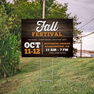 Outdoor Event Promo Sign for Lawn, 24''x18'' Coroplast Yard Sign W/ H ...