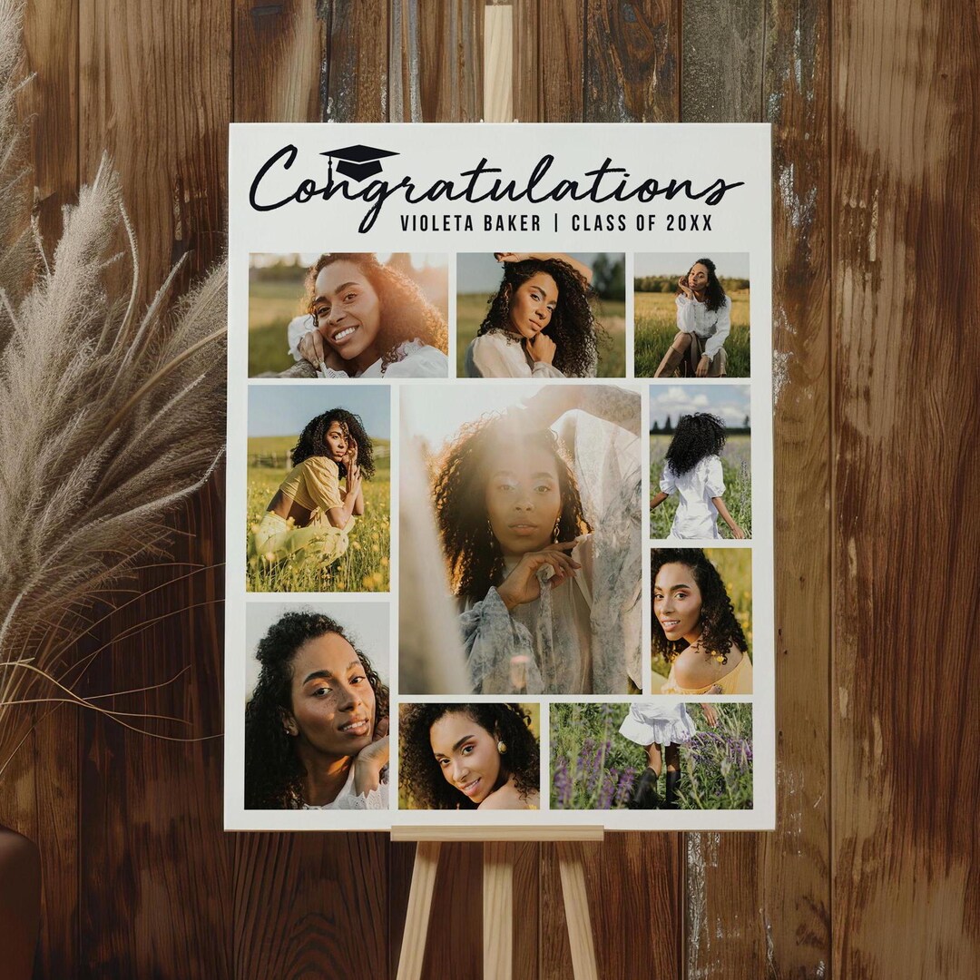 Graduation Photo Collage Board: High School or College Entrance Sign - Etsy