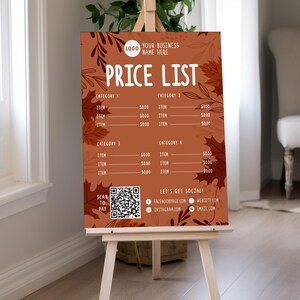 Seasonal Vendor Pricing Signs, Craft Fair Scan-to-pay Sign, Farmer's ...