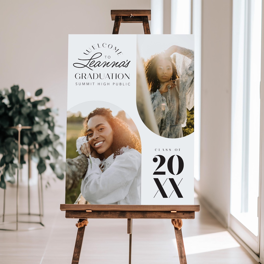 Class of 2025 Graduation Party, Custom Modern Welcome Sign With 2 ...