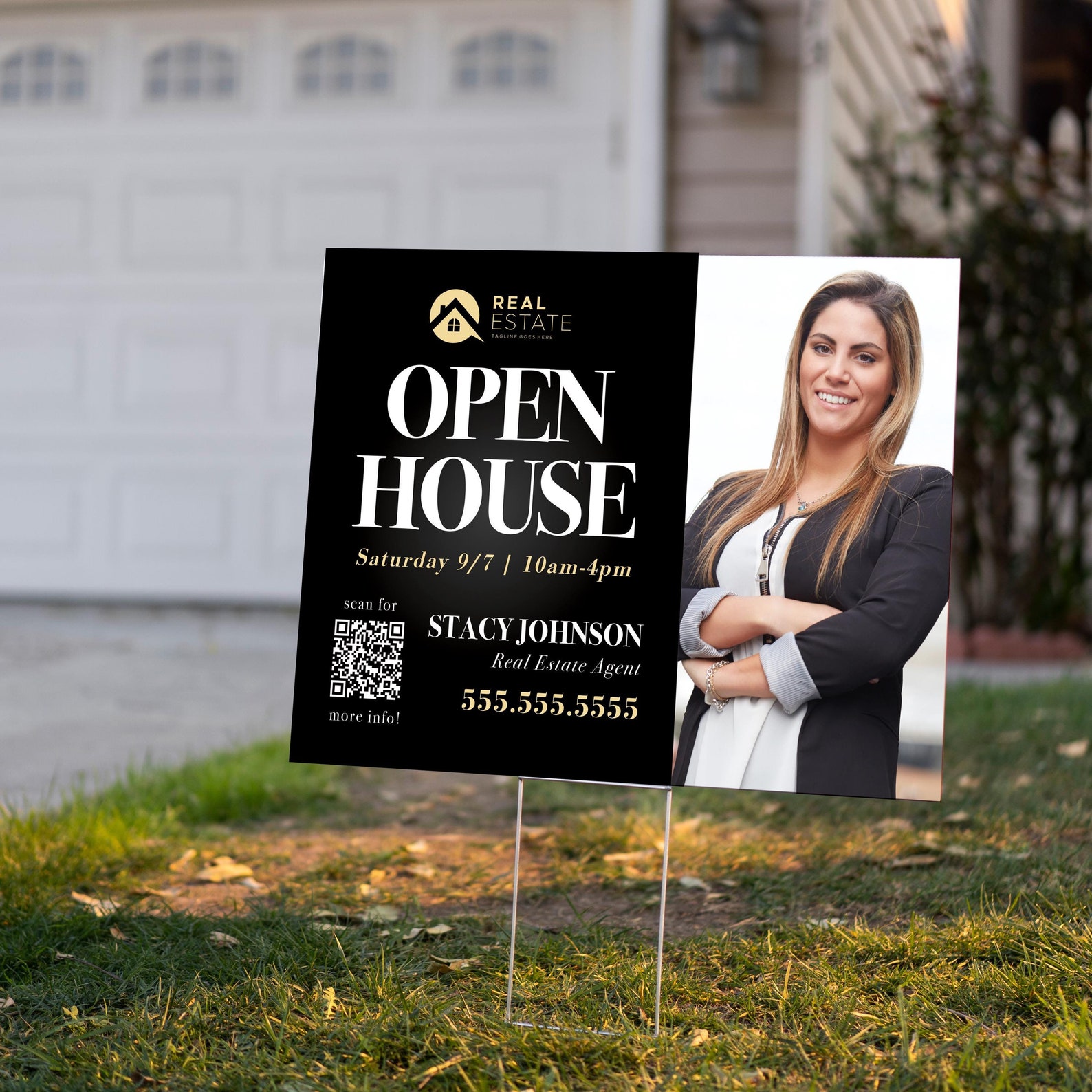 Open House Real Estate Yard Sign: 24"x18" Waterproof Corrugated Plastic ...