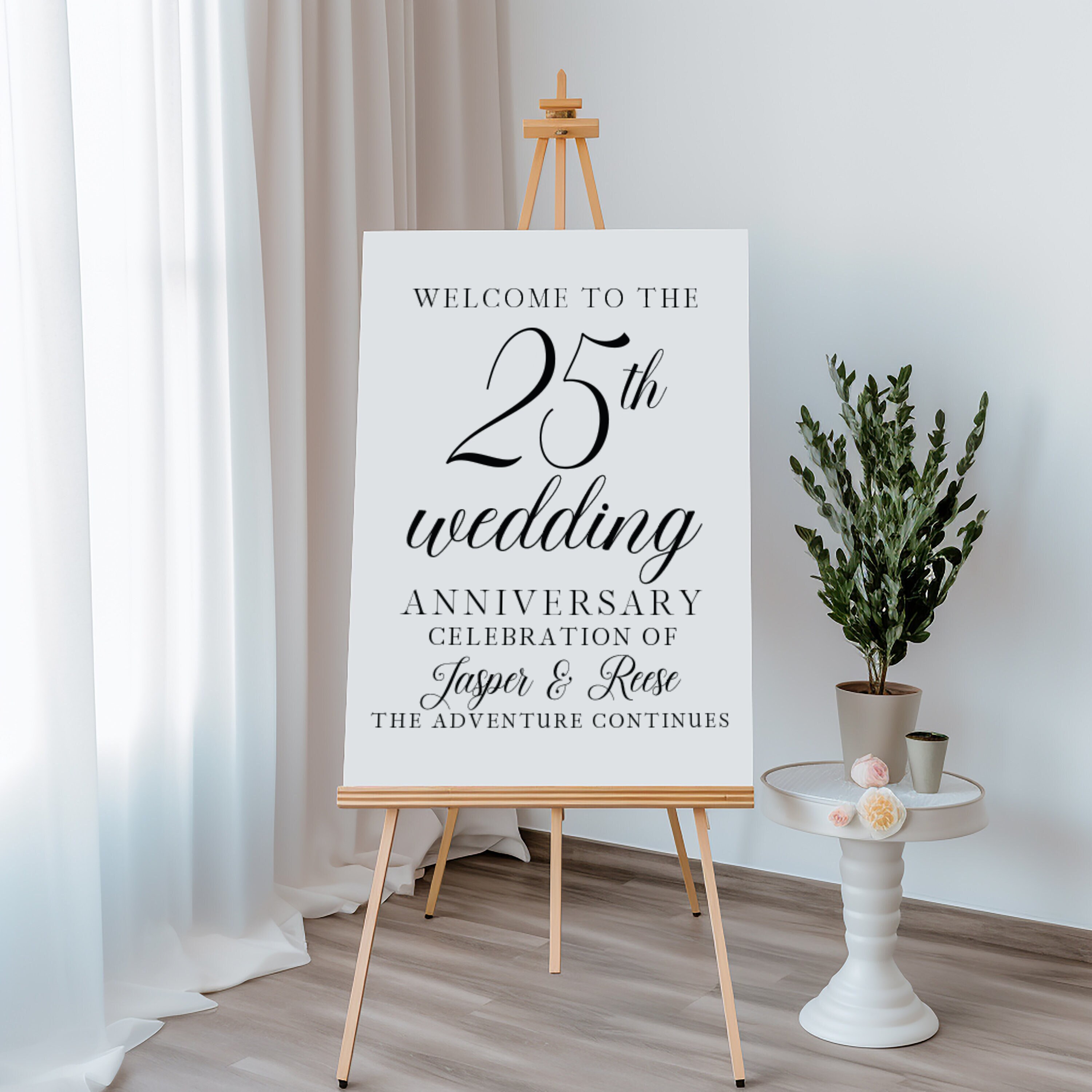 The Adventure Continues 25th Anniversary Party Welcome Sign, Event ...