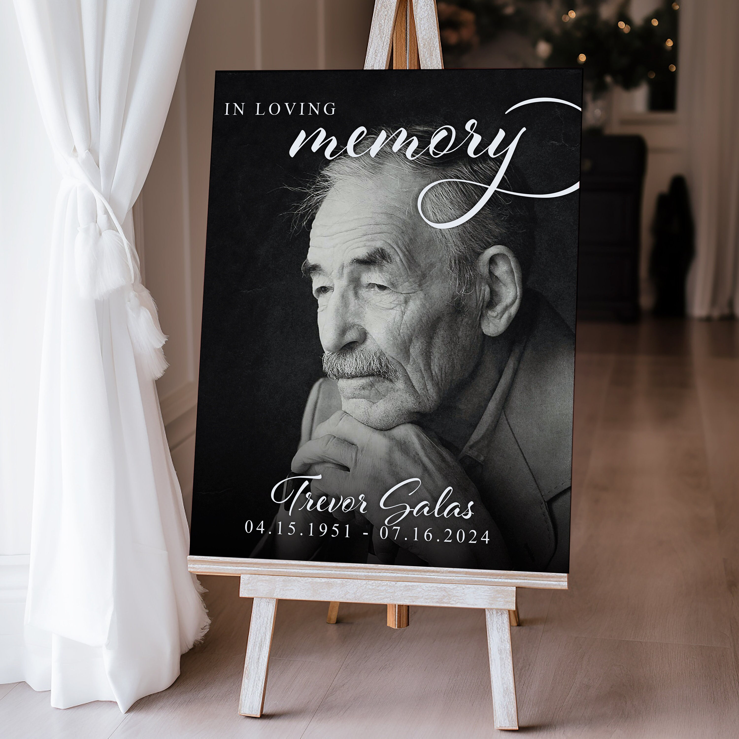 Full Photo Funeral Welcome Signage, in Loving Memory, Memorial Sign ...